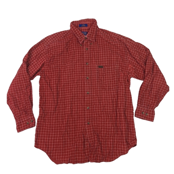 Pendleton | Shirts | Vintage Pendleton Squared Button Up Red Flannel ...